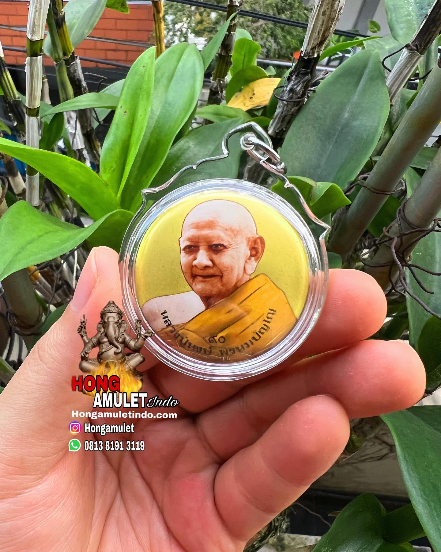 Amulet Locket Round LP Hong Lang Jatukam Ramathep