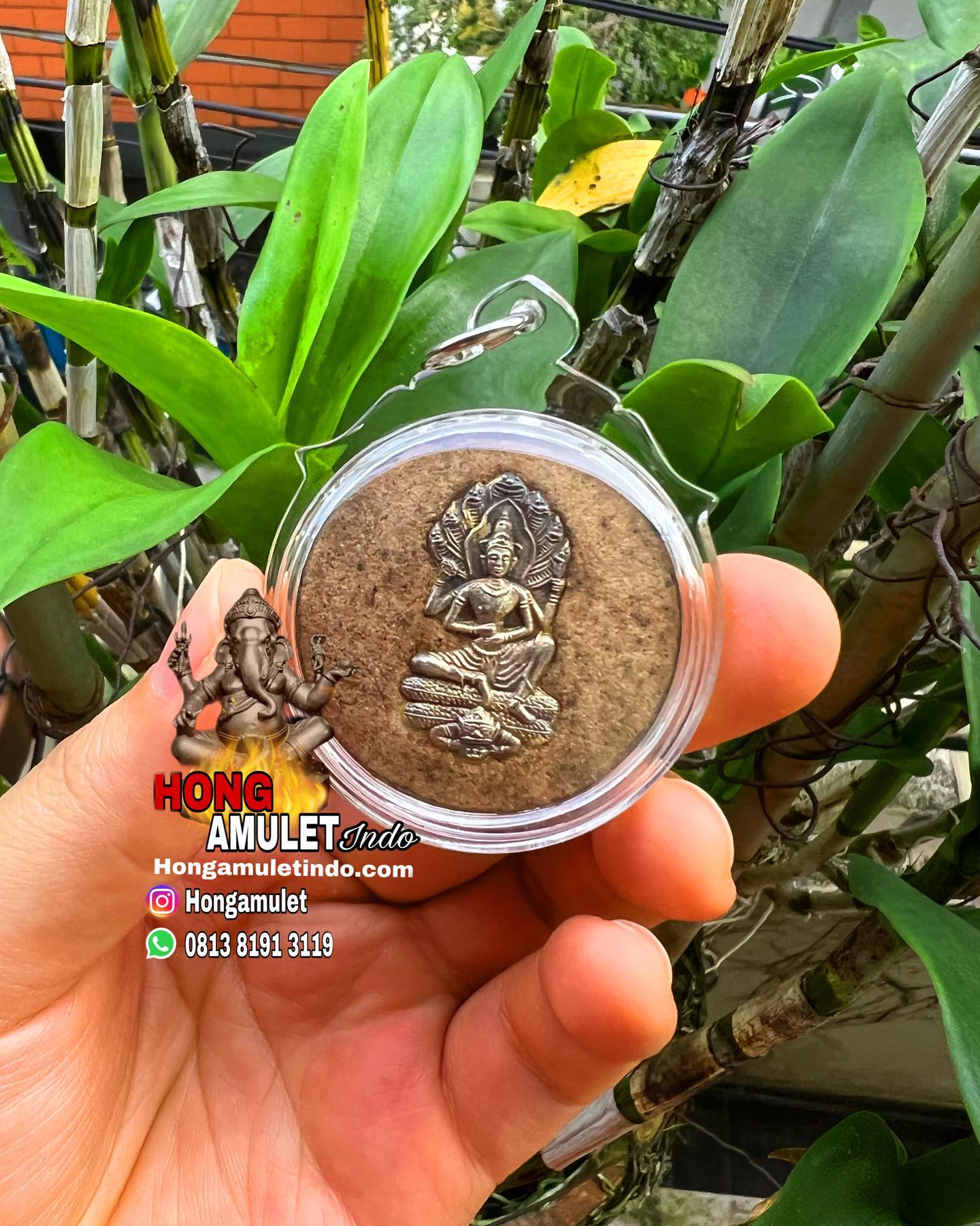 Amulet Locket Round LP Hong Lang Jatukam Ramathep