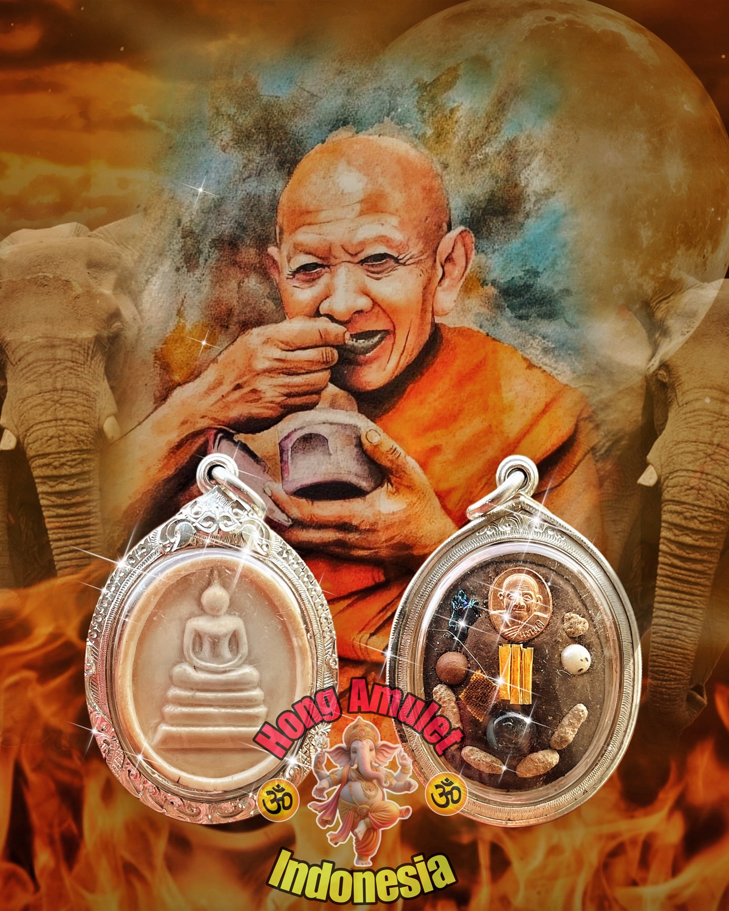 Amulet Locket Premium and Rare - Somdej Gading LP Hong