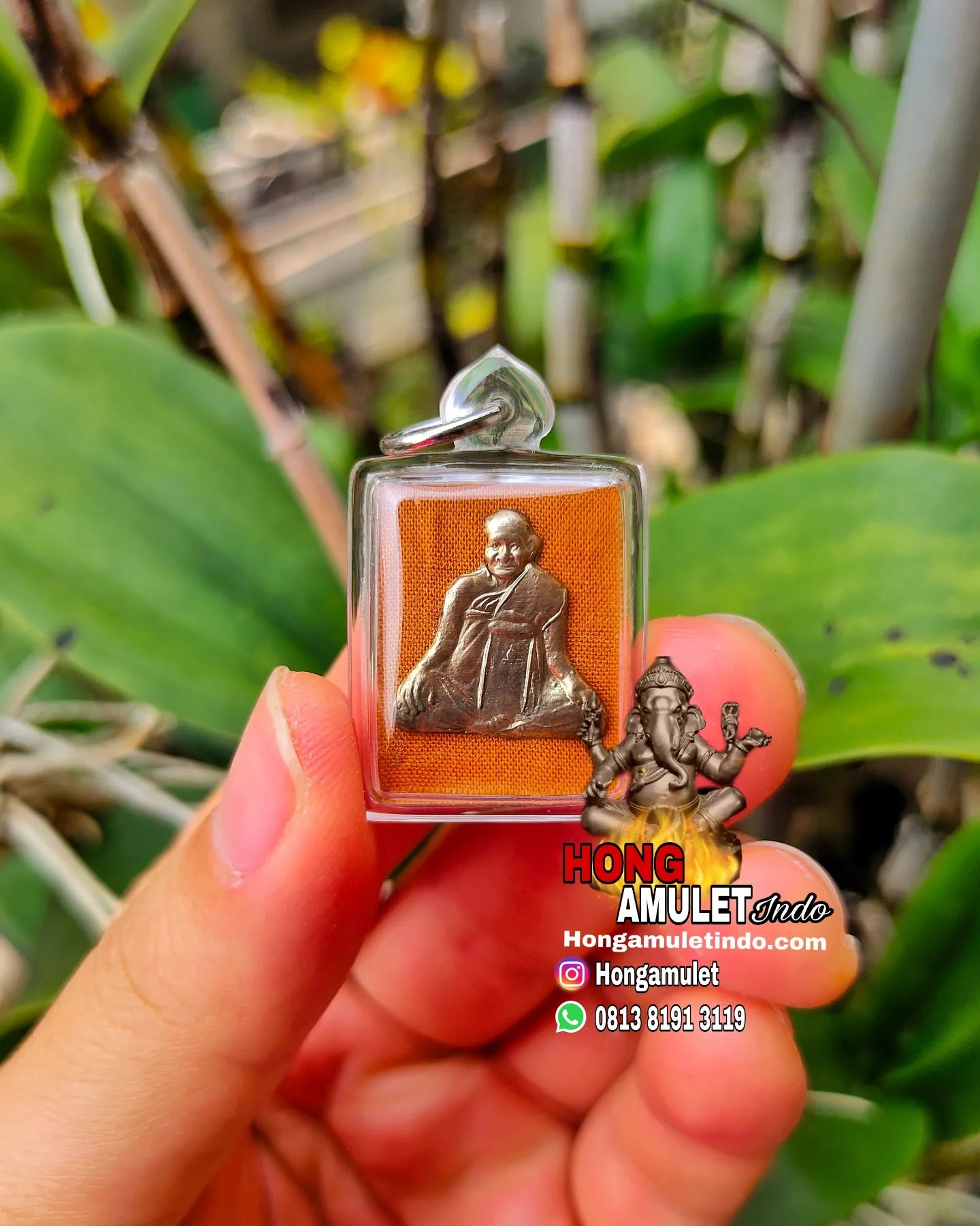 Amulet Roop Tai LP Hong Bodhi Leave Stamp